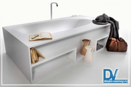 Полка под ванну из гипсокартона и шкаф под экран из гкл